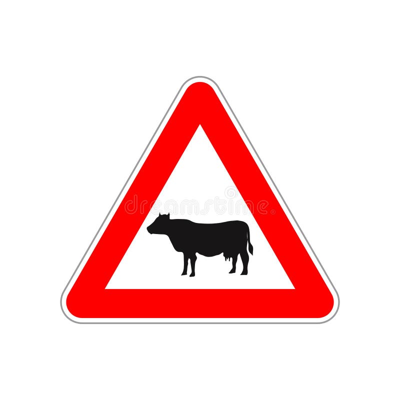 Cow Crossing Sign Stock Illustrations – 92 Cow Crossing Sign Stock ...