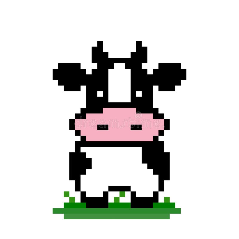 Cow Image Pixels. Pixel Art Vector Illustration Stock Vector ...