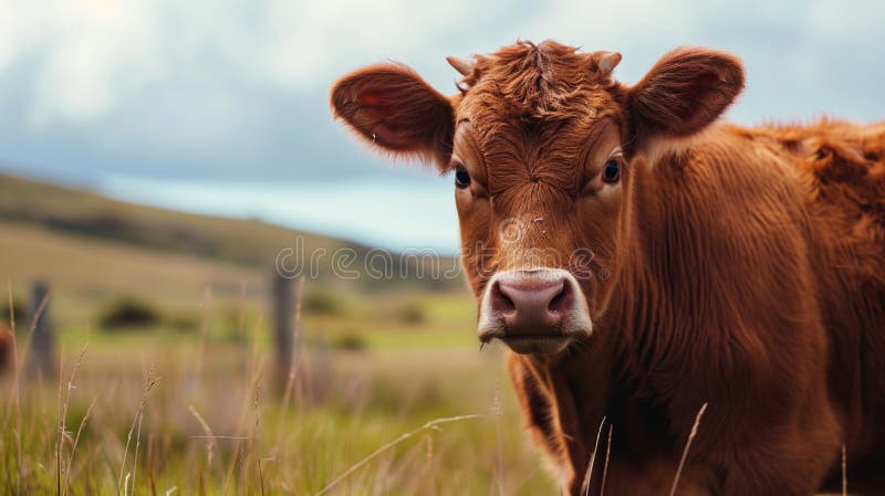 Cow Isolated, Calf Face , Selective Focus. Generative Ai Stock Photo ...