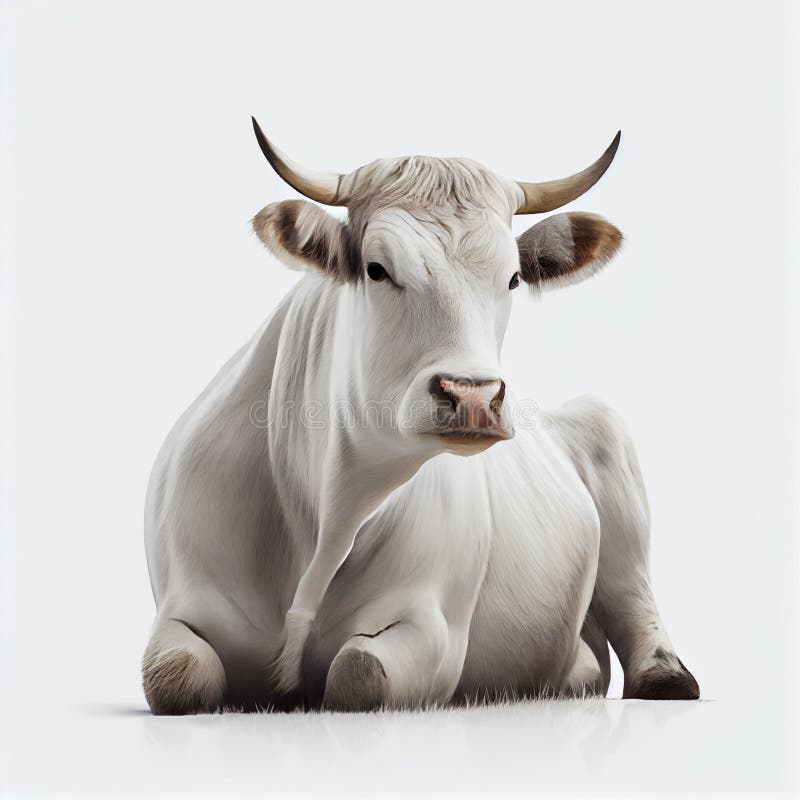 Cow isolated on the white stock illustration. Illustration of mammal ...