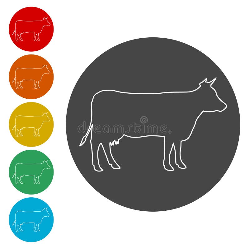 Cow line icon stock vector. Illustration of animal, line - 134761372