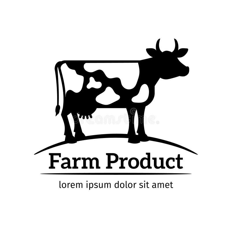 Cow logo emblem stock vector. Illustration of black, farm - 73670333
