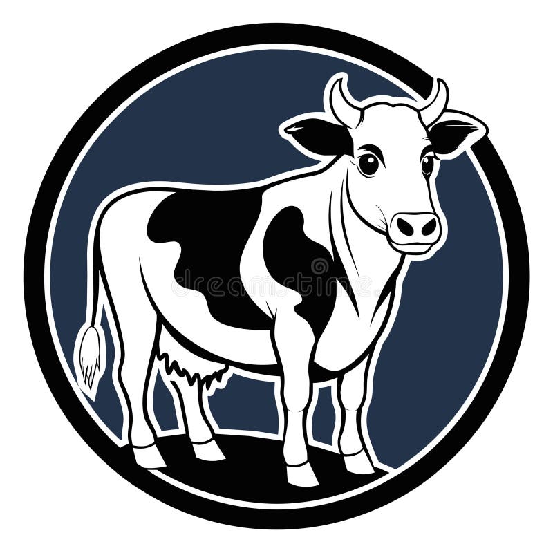 Cow Logo Icon: Circle Vector Art for Branding Excellence Stock ...