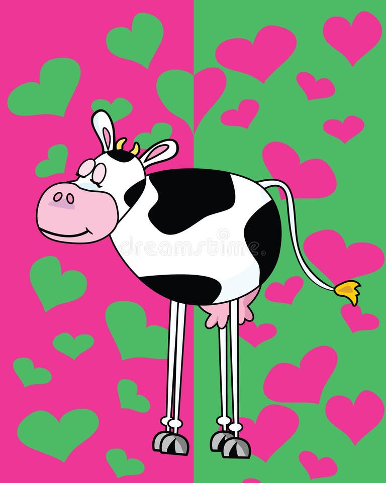 Cute Cow Valentine Love Stock Illustrations – 664 Cute Cow Valentine ...