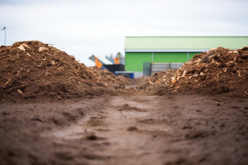 Cow Manure Compost Heap on a Dairy Farm Stock Photo - Image of ...