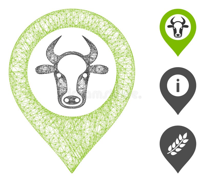 Cow Map Marker Polygonal Web Vector Mesh Illustration Stock Vector ...