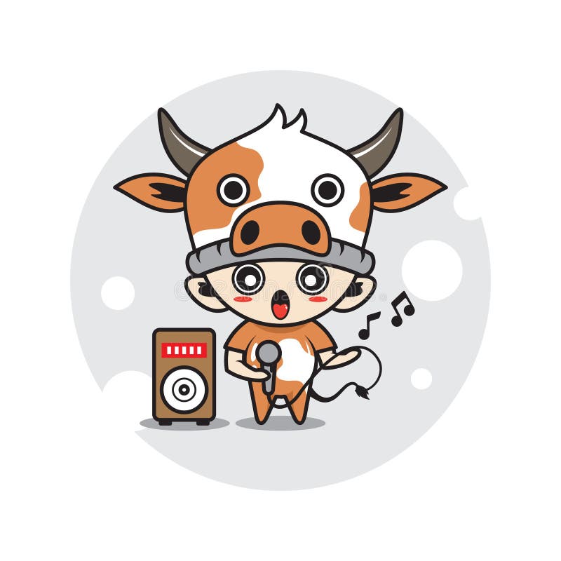 Cow Mascot Character Cute 03 Stock Vector - Illustration of vector ...