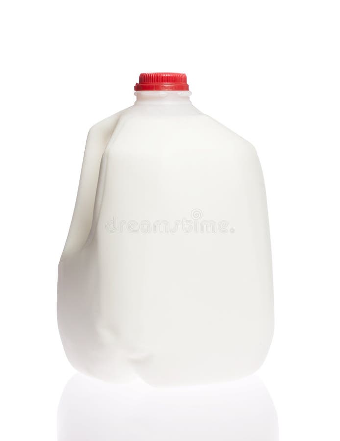 Airtight One Gallon Milk Jug with a Blue Cap on Stock Photo - Image of ...