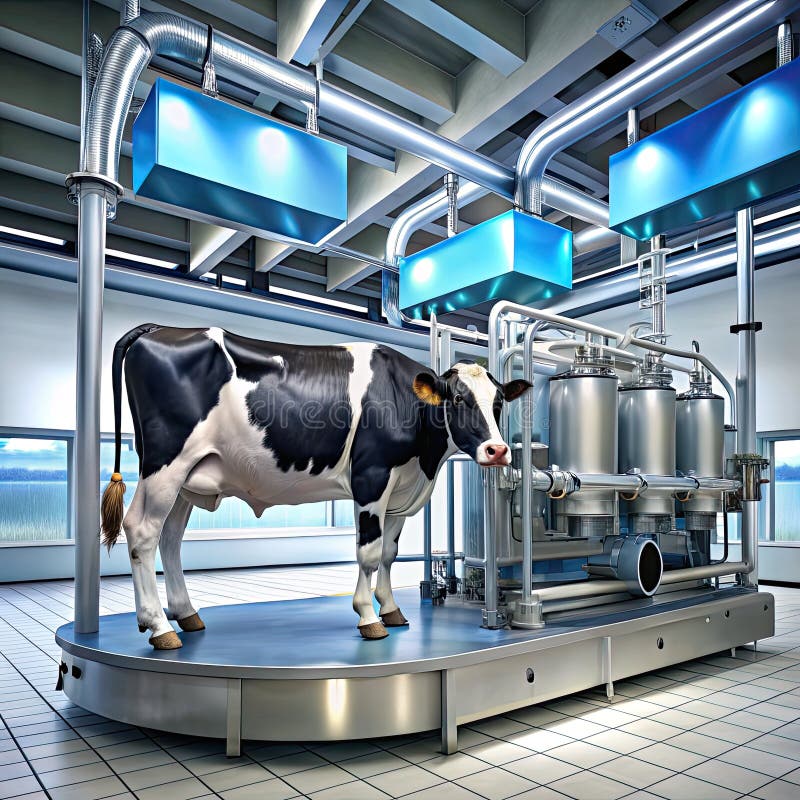 Cow milking machine stock photo. Image of farm, tech - 325573286