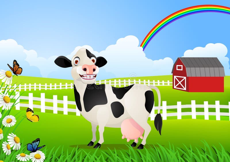 Cow in pasture stock vector. Illustration of clipart - 21991648