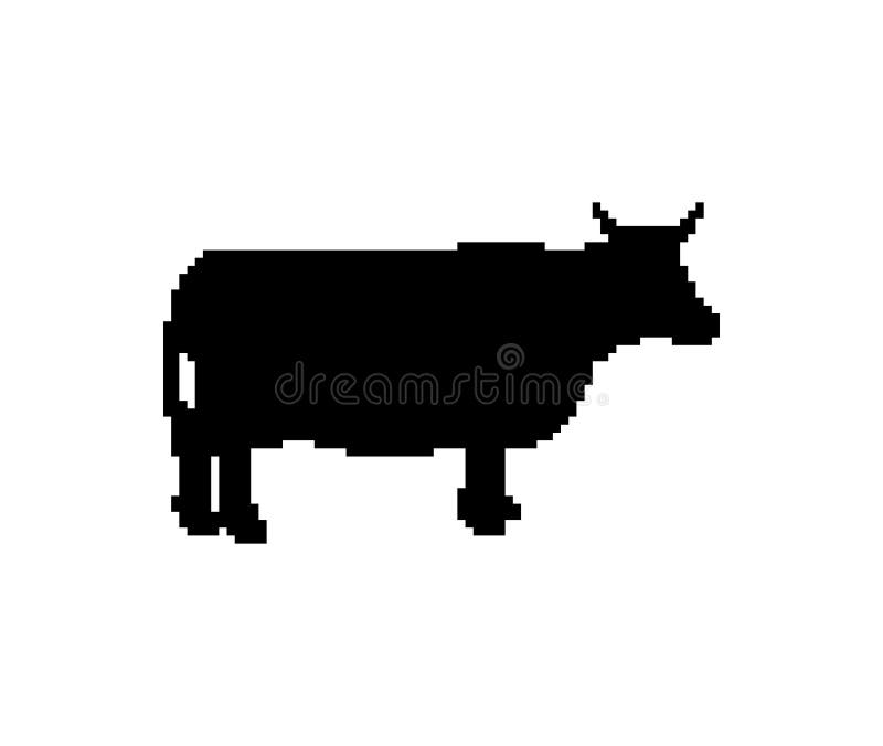 Cow Pixel Art. 8 Bit Farm Animal Stock Vector - Illustration of icon ...