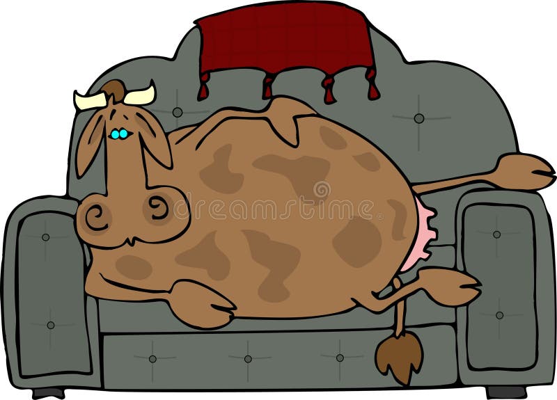Cow Potato stock vector. Illustration of sofa, lazy, couch - 1980077