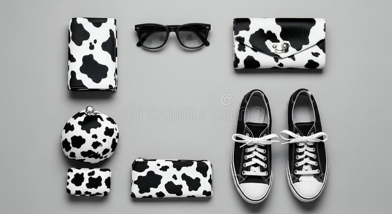 Cow Print Pattern in Modern Fashion Composition Stock Illustration ...