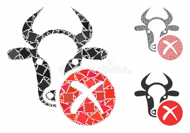 Cow Reject Composition Icon of Uneven Parts Stock Illustration ...