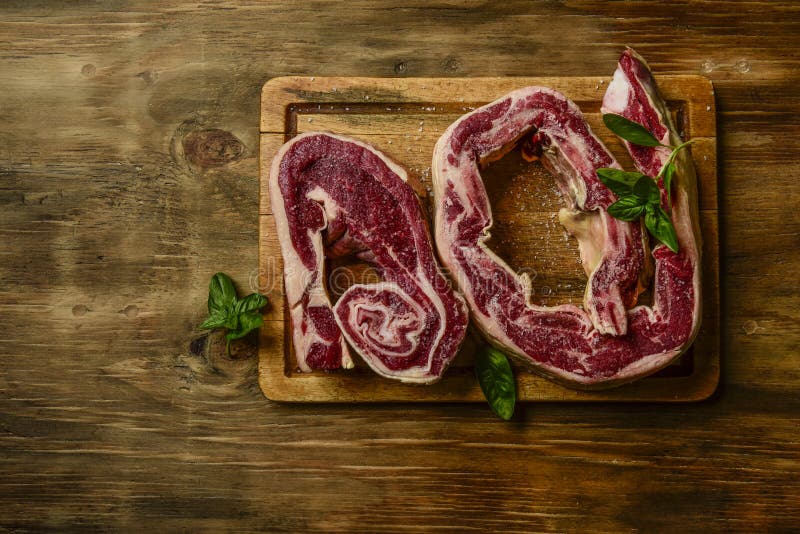Cow Ribs Presented on the Table, Stock Image - Image of gourmet ...
