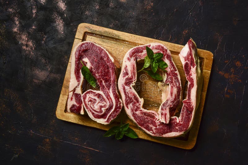Cow Ribs Presented on the Table, Stock Photo - Image of barbecue ...