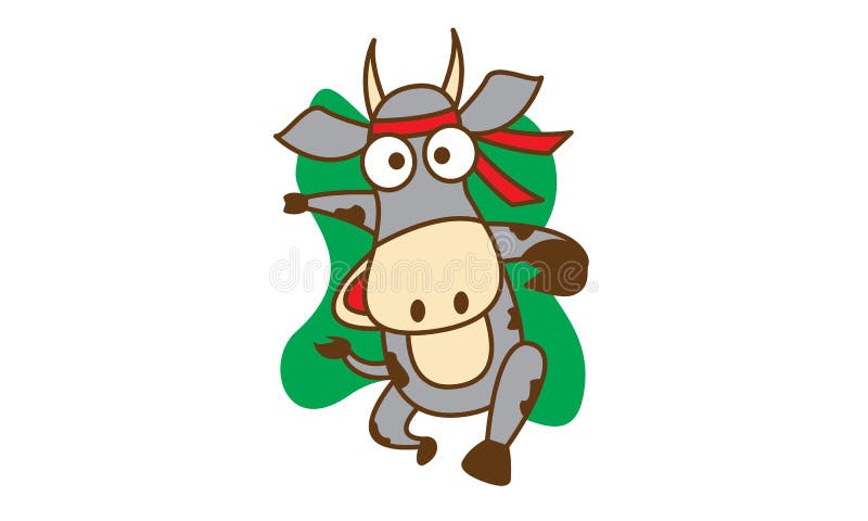 Cow Runner stock vector. Illustration of baby, cute, runner - 66810682