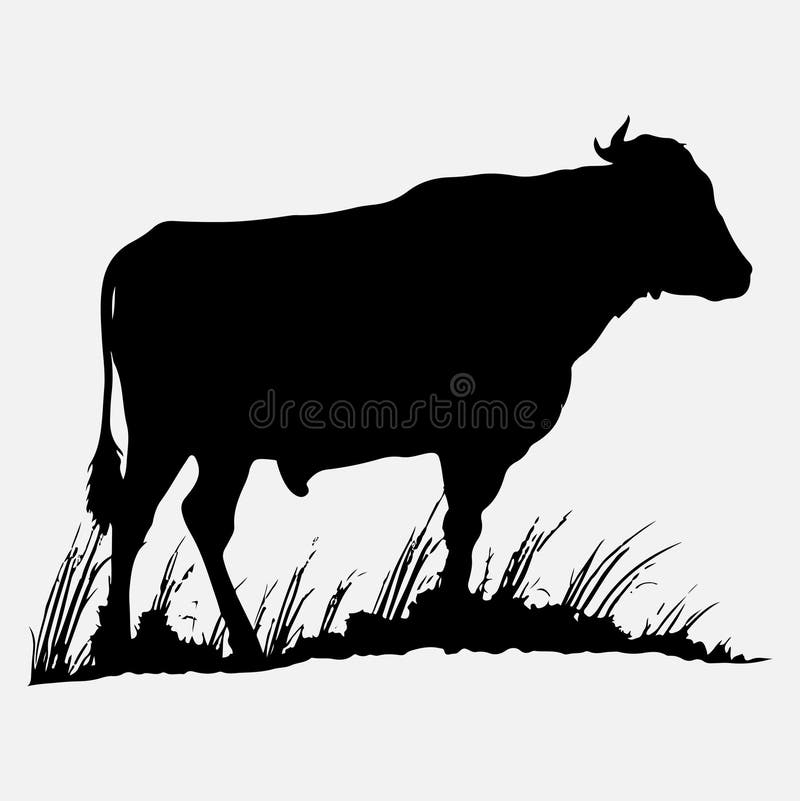 Cow Silhouette Vector Cow Icon Silhouette Stock Vector - Illustration ...
