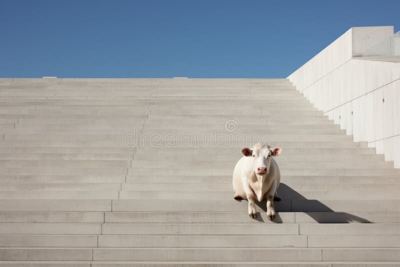 A Man Sitting on Steps in Front of a Moon Stock Illustration ...