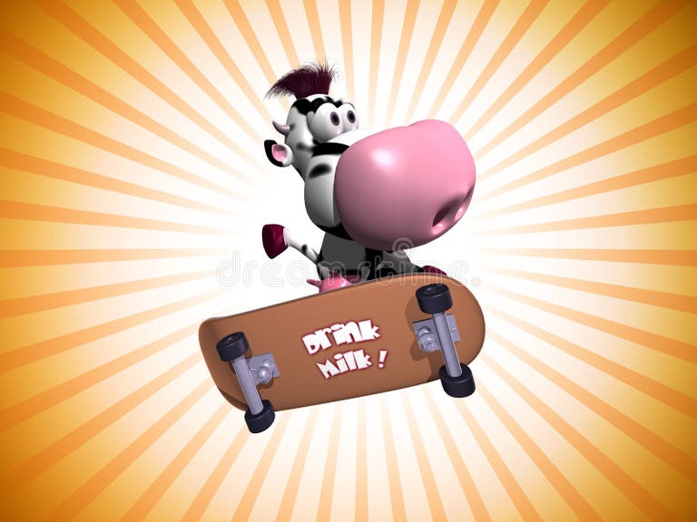 Cow Skateboard Stock Illustrations – 52 Cow Skateboard Stock ...