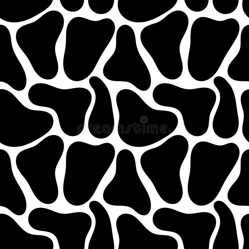 Cow Skin Pattern. Black and White Patches Stock Vector - Illustration ...