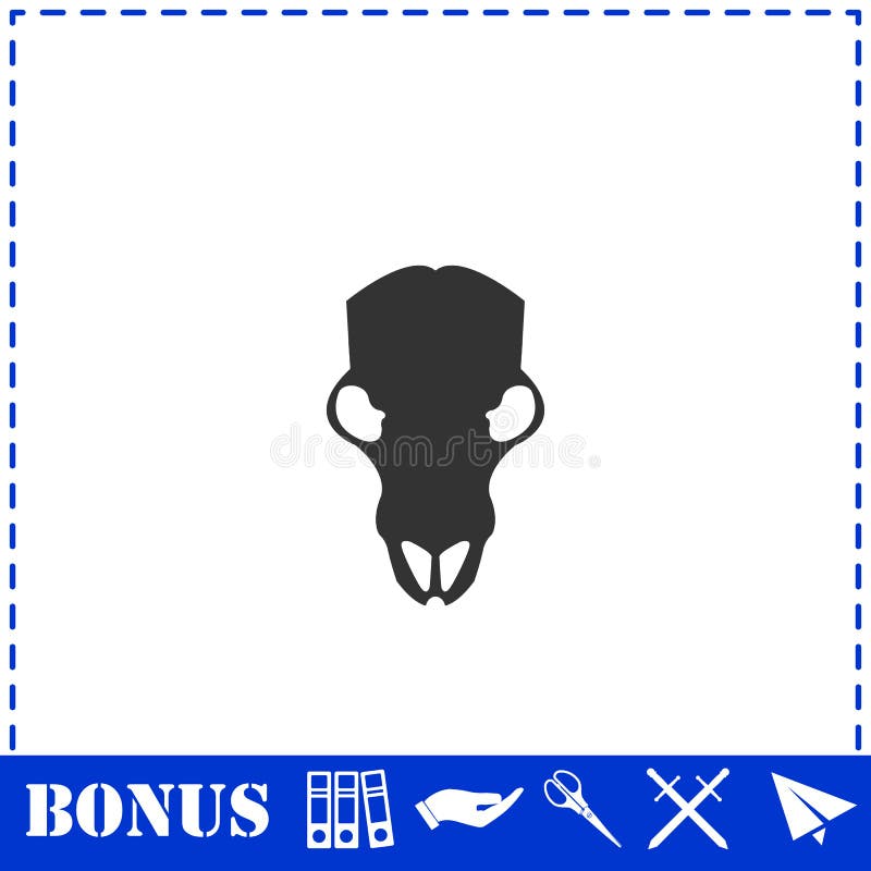 Cow skull icon flat stock vector. Illustration of raging - 155286009