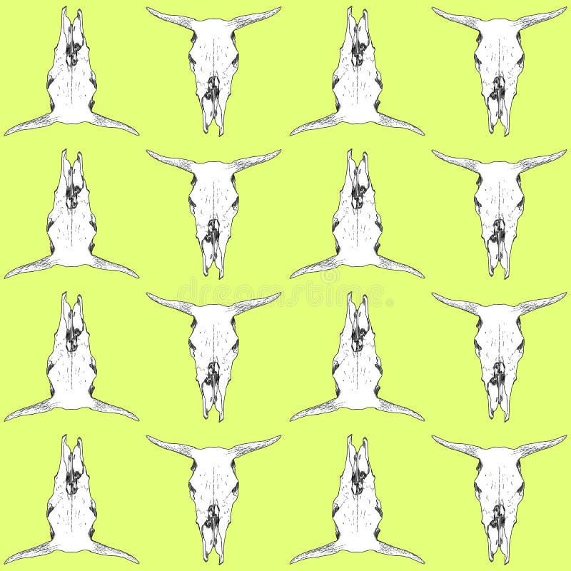Cow skull pattern stock vector. Illustration of seamless - 43583508