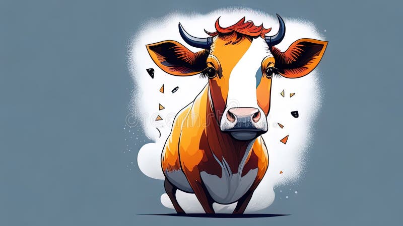 Cow in the Sky. Vector Illustration of a Cow in the Sky Stock ...