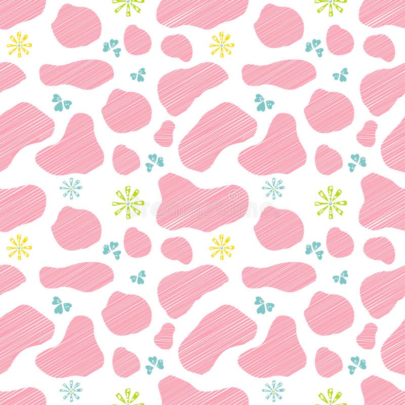 Cow spots and flowers stock illustration. Illustration of seamless ...