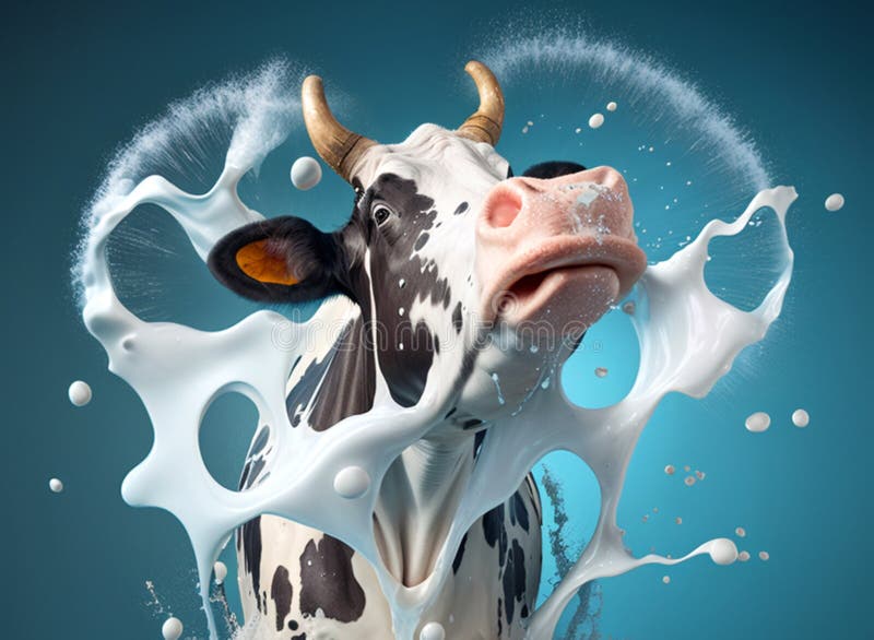 A Cow is Spraying Milk from Its Mouth Stock Image - Image of ...