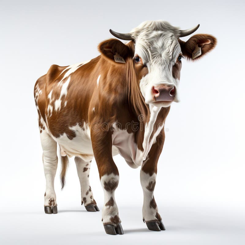Cow Standing Isolate on White Background , AI Generated Stock ...
