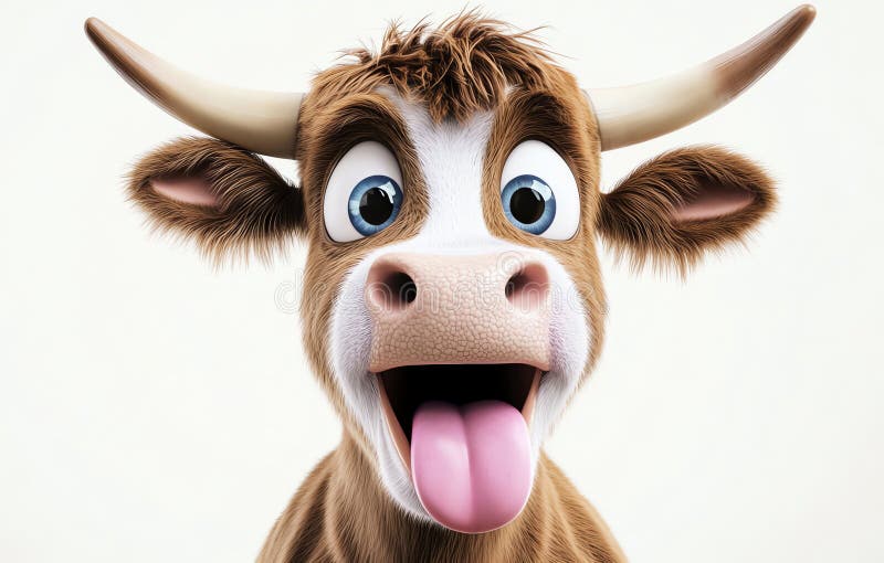 Cow Sticking Out Its Tongue, AI Generated Stock Illustration ...
