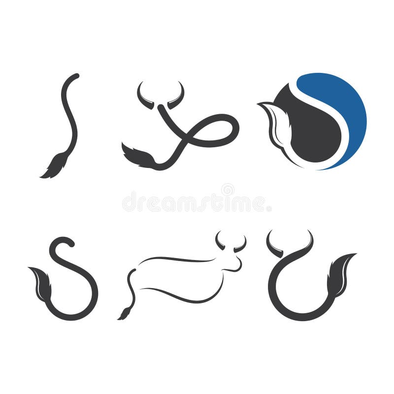 Cow Tail Logo Vector Illustration Template Stock Vector - Illustration ...