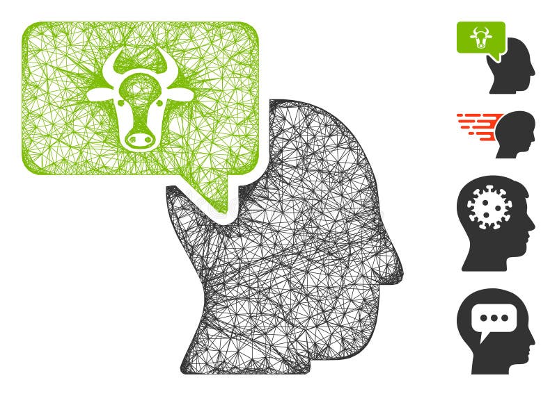 Cow Thinking Person Web Vector Mesh Illustration Stock Illustration ...