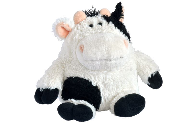 Cow Plushie Doll Isolated on White Background with Shadow Reflection ...