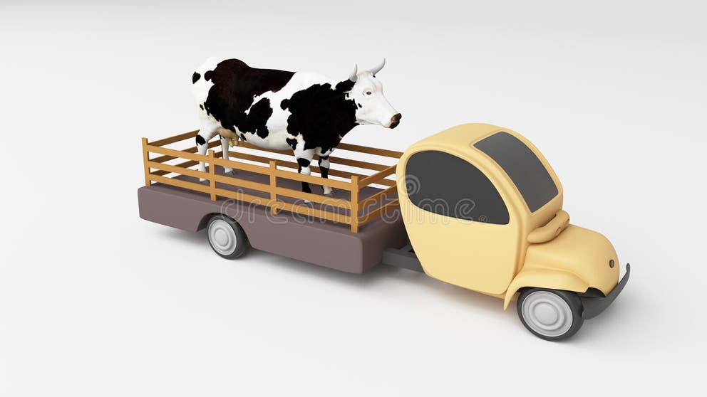 Cow Truck stock illustration. Illustration of shipping - 172947544