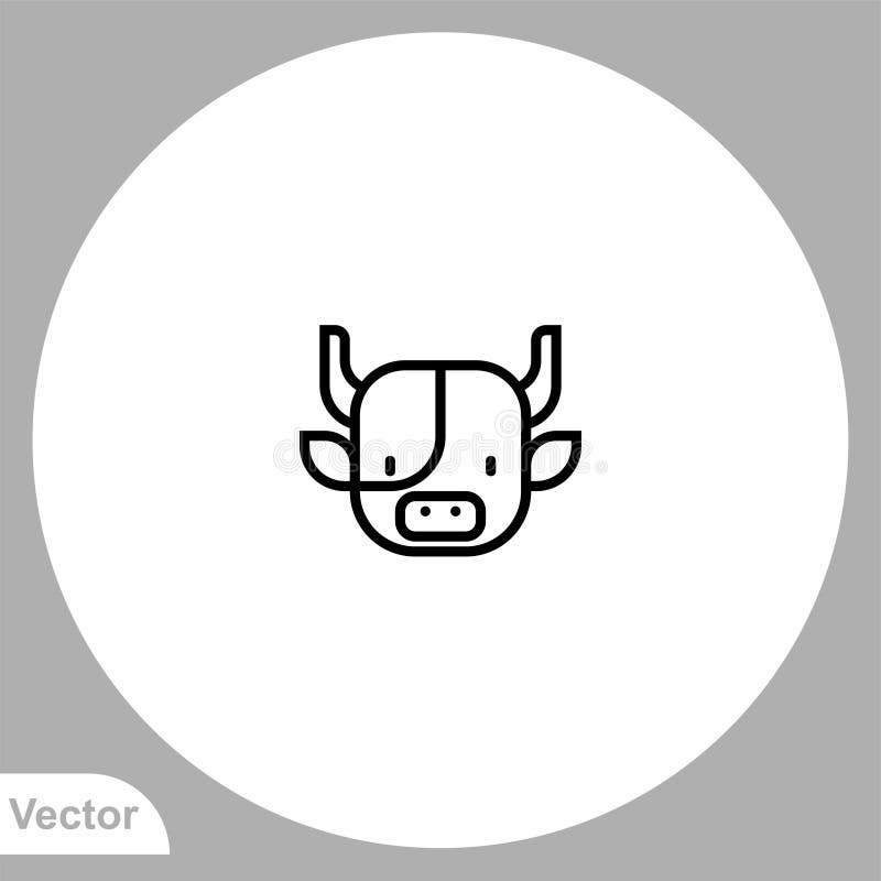 Cow Vector Icon Sign Symbol Stock Vector - Illustration of calf ...