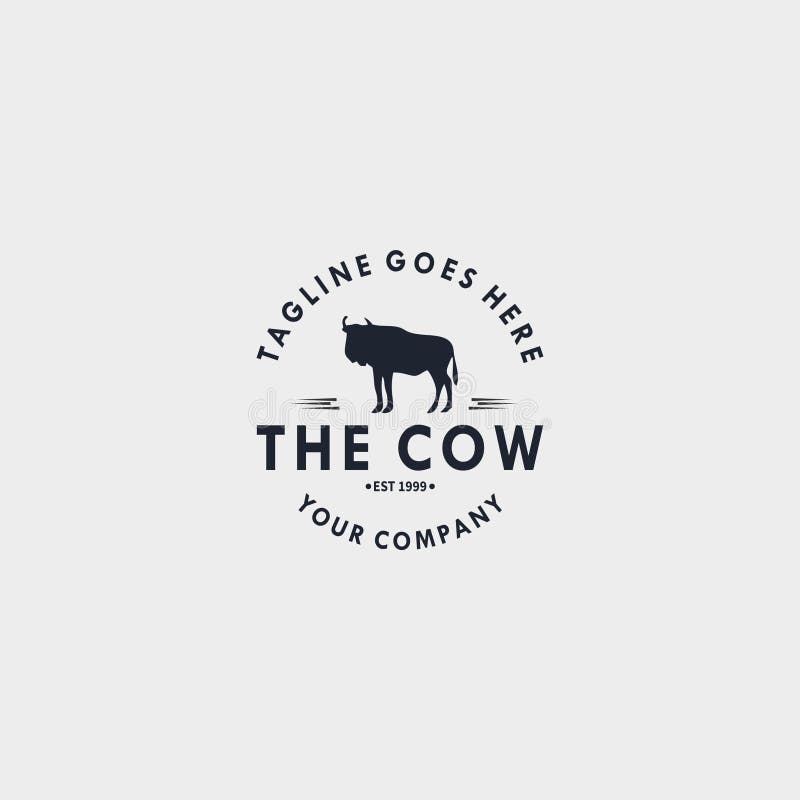 Cow Vintage Logo Design Template. Design Elements for Logo, Label ...