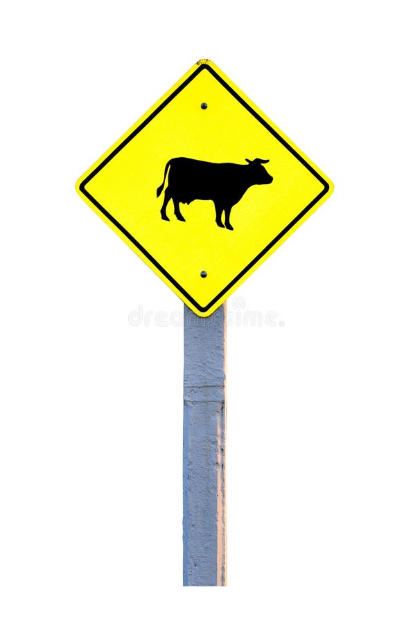 Cow warning sign stock image. Image of slow, background - 38965987