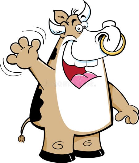 Cow Waving stock vector. Illustration of happy, vector - 26178604