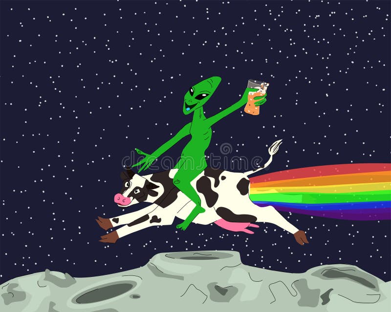 Ufo Cow Black White Stock Illustrations – 108 Ufo Cow Black White Stock ...