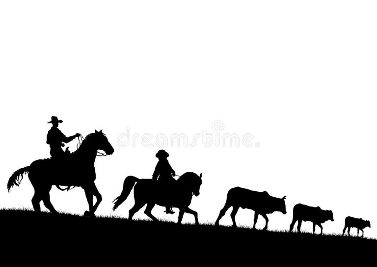 Cowboy Sunset Cattle Stock Illustrations – 54 Cowboy Sunset Cattle ...
