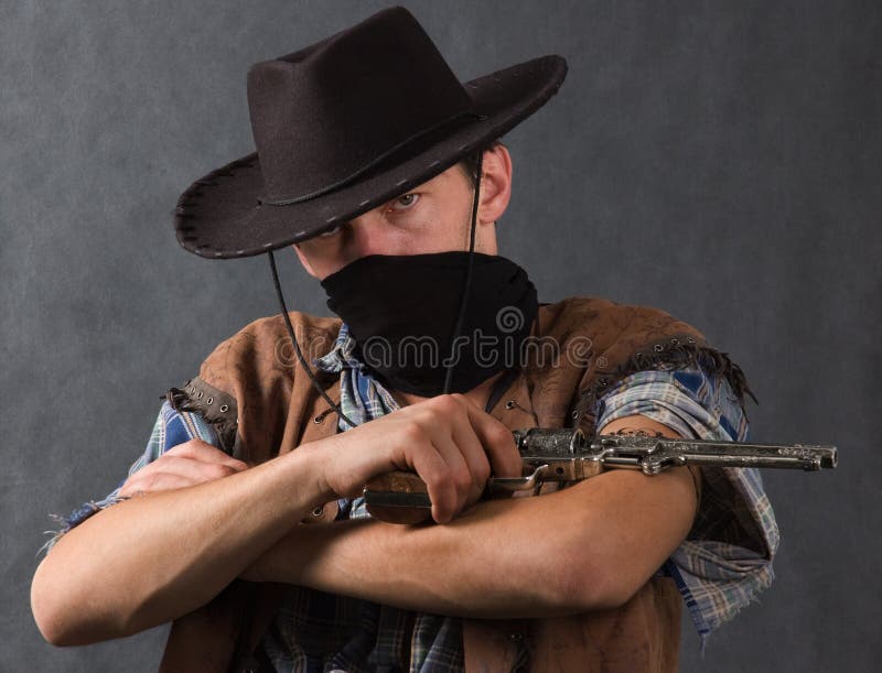 Cowboy with Black Leather Flogging Whip Stock Image - Image of ...