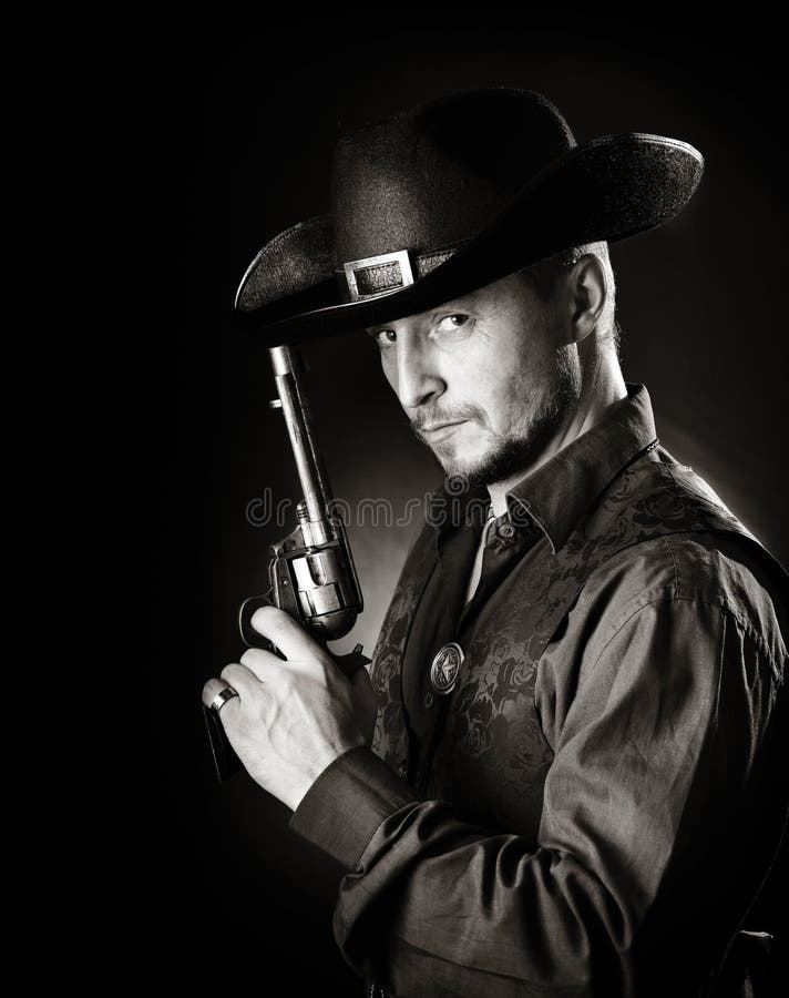 Cowboy photo stock. Image du visage, foncé, noir, adulte - 52297038