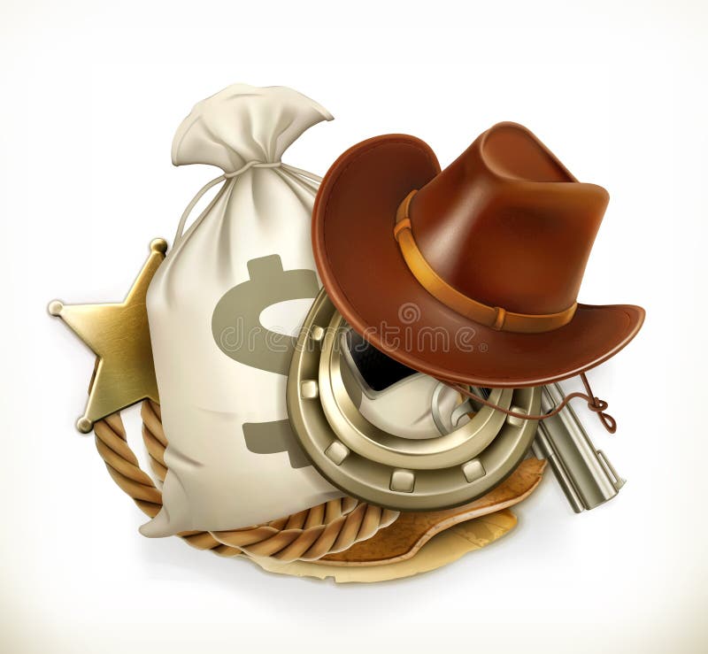 Cowboy Adventure Modig Logo Vektor 3d Vektor Illustrationer ...