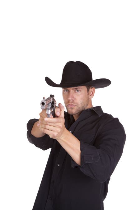 Cowboy aiming gun stock photo. Image of west, bold, handsome - 17007732