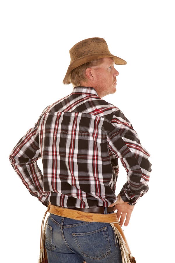 Cowboy from Back Close Look Side Stock Image - Image of male, black ...