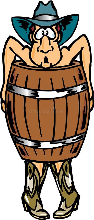 Cowboy in Barrel stock vector. Illustration of cowboy - 5638806