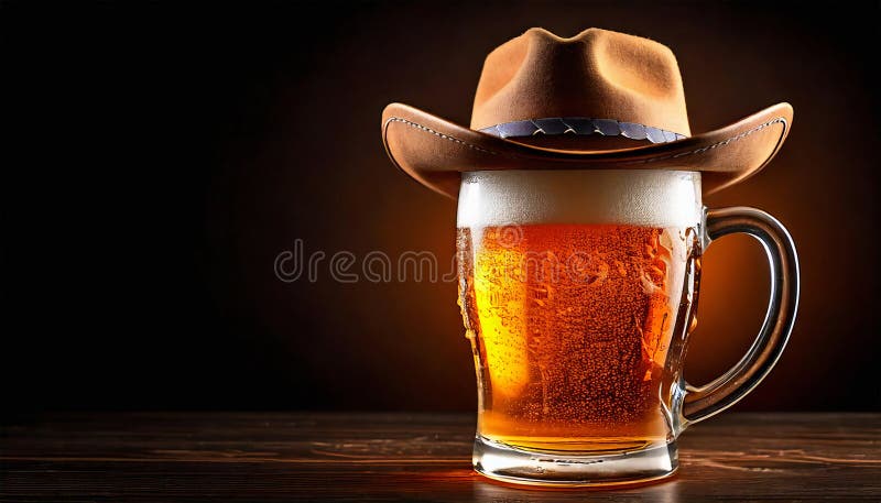 Cowboy beer stock illustration. Illustration of froth - 350753993