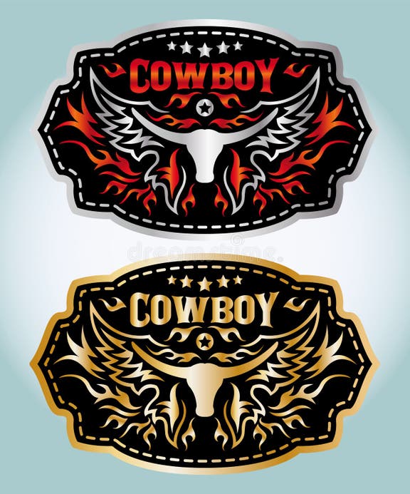 Cowboy Belt Buckle Vector Design Stock Vector - Illustration of cowboy ...